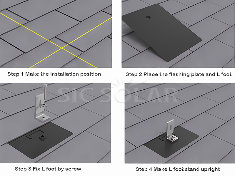 China Asphalt Tile Roof Flashing L Feet manufacturer | sic-solar.com